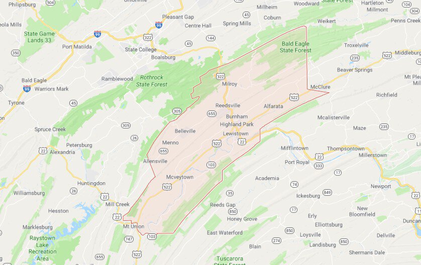 Sinkholes in Mifflin County, PA | Pennsylvania Sinkholes | Interactive ...